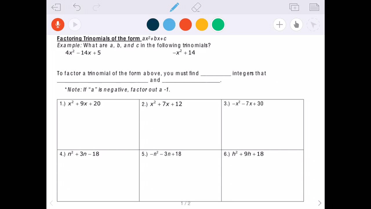Factoring when a=1 (basic factoring) - YouTube