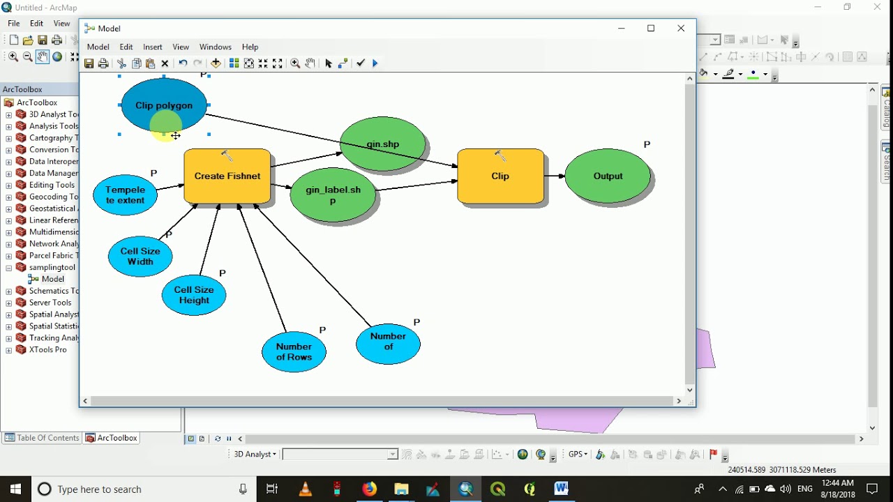 sample plot location by shortcut method using model in arcmap - YouTube