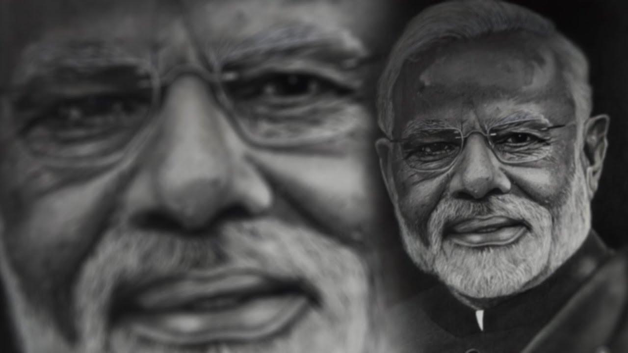 Prime-Minister Narendra Modi Sketch | Time-lapse Video | Realistic ...