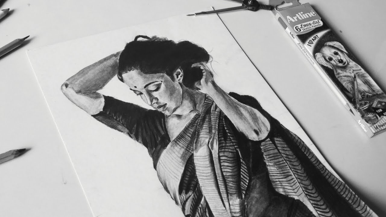 LADY SKTCH 🔥STEP BY STEP || FOR BEGINERS🔰 ||#art #trending #video # ...