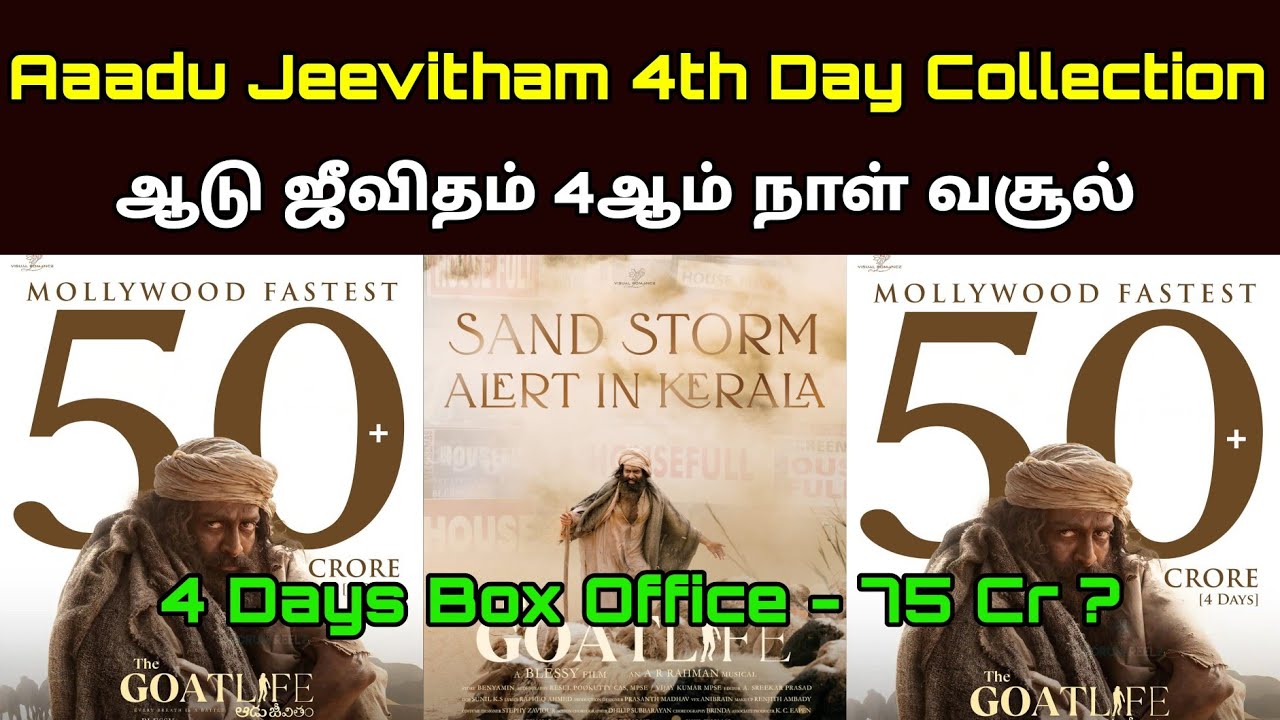 Aadu Jeevitham 4th Day Box Office Collection | ஆடு ஜீவிதம் 4 ஆம் நாள் ...
