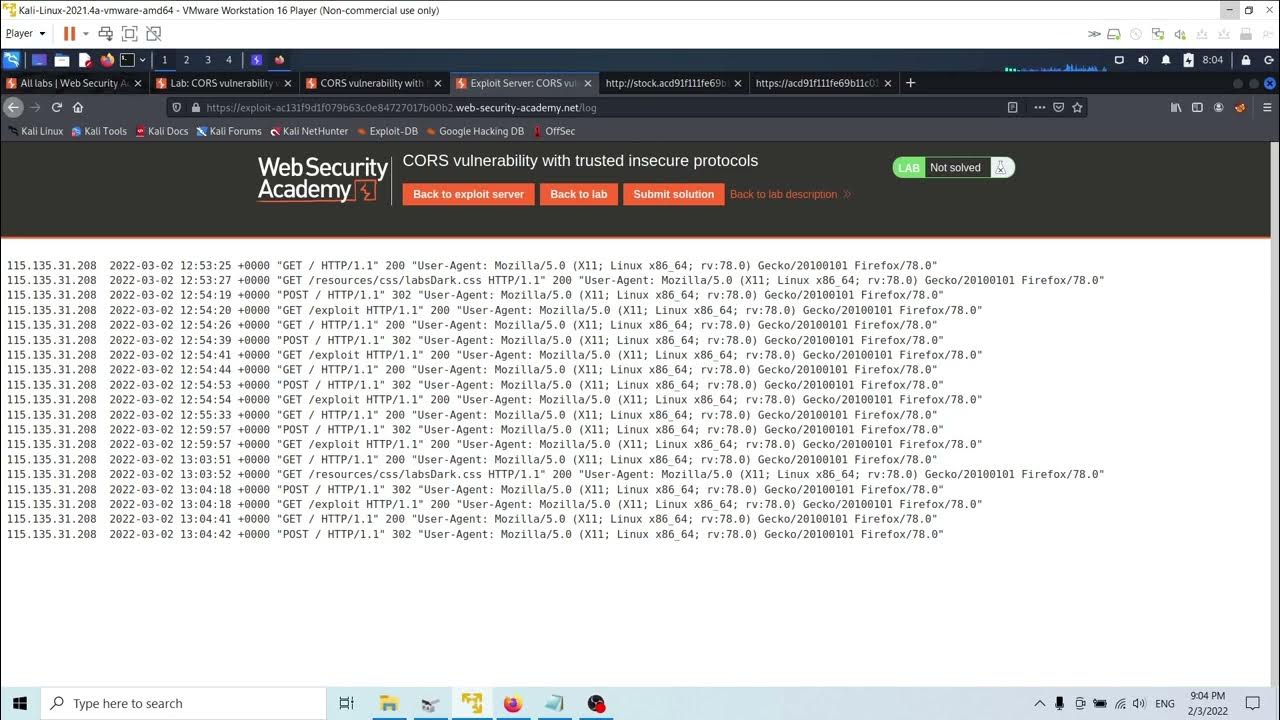Lab: CORS vulnerability with trusted insecure protocols - YouTube