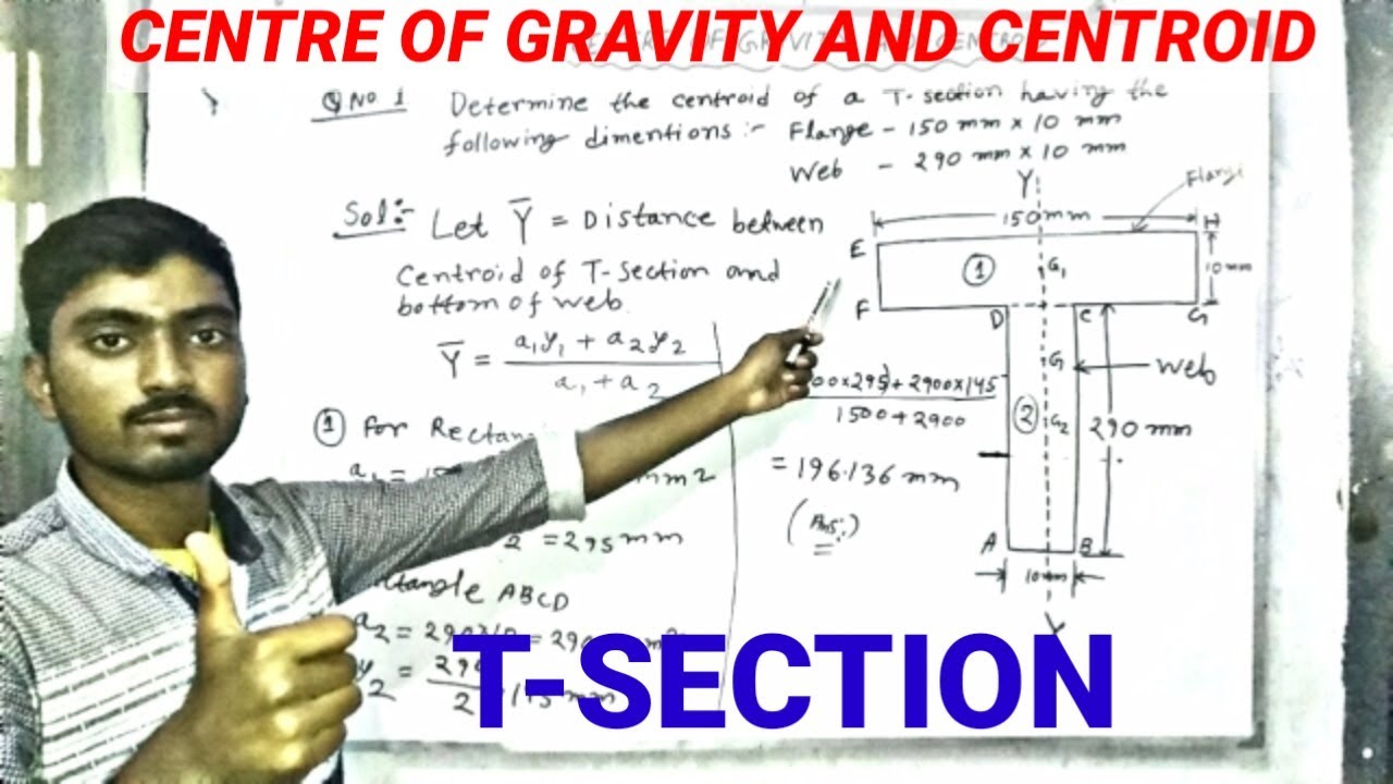 How to calculate centroid of T- Section | Engineering Mechanics ...
