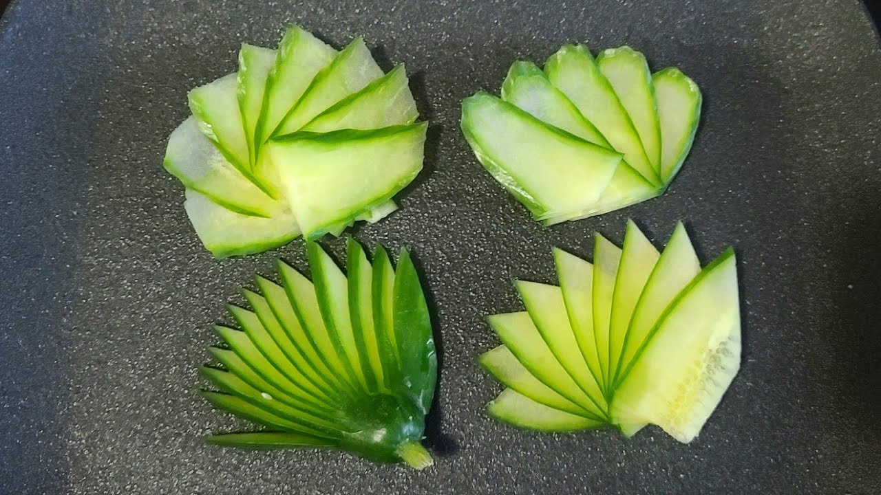How to Make a Cucumber Fan - YouTube