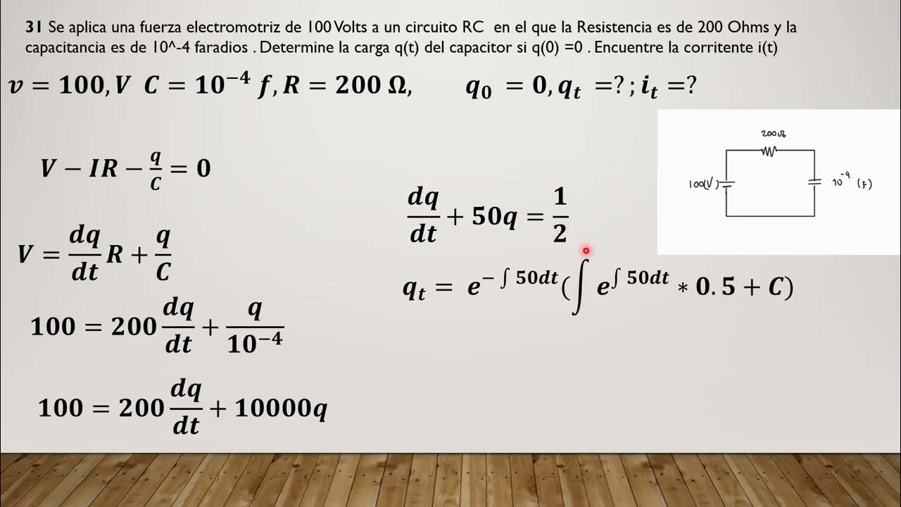 10 MODELADO DE ECUACIONES DIFERENCIALES circuito RC hallar corriente y carga (Dennis G Zill ...