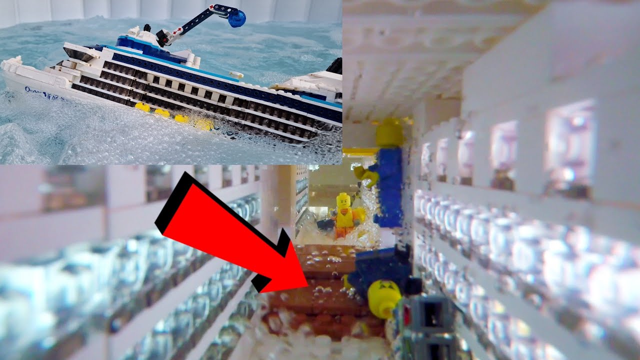 Lego Ship Fights Extreme Wave Onslaught Captured From Inside !!! - YouTube
