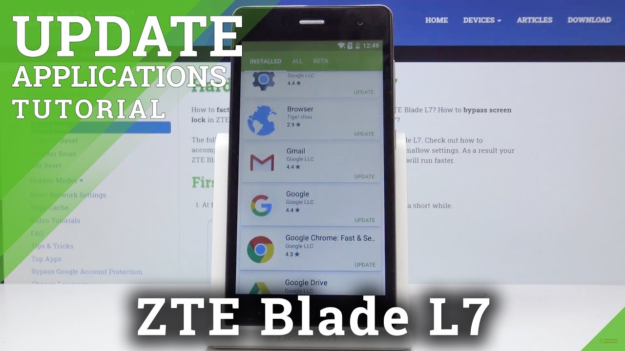 How to Update Applications in ZTE Blade L7 – Latest App Version - YouTube