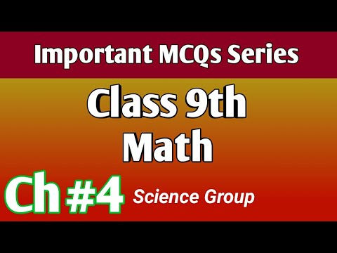 9th Class Math,Important MCQs Ch#4- Science Group - YouTube