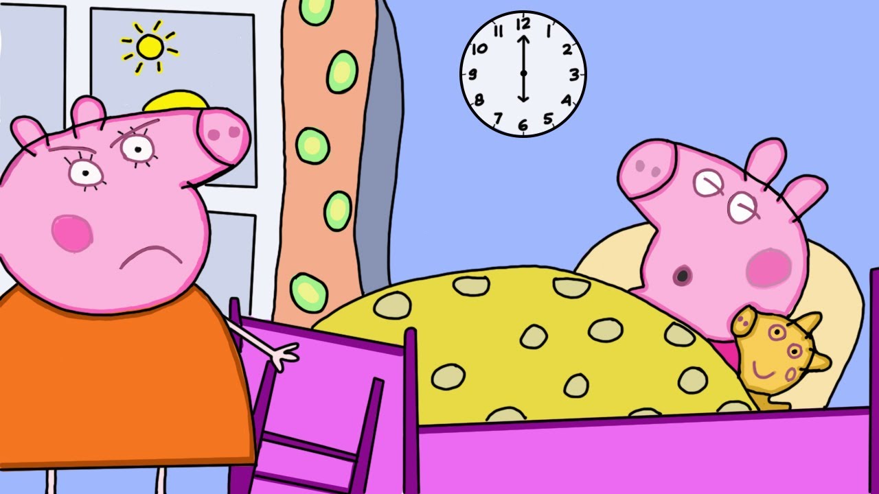Peppa pig hasn't woken up and made mom mad - Peppa pig fanmade coloring ...