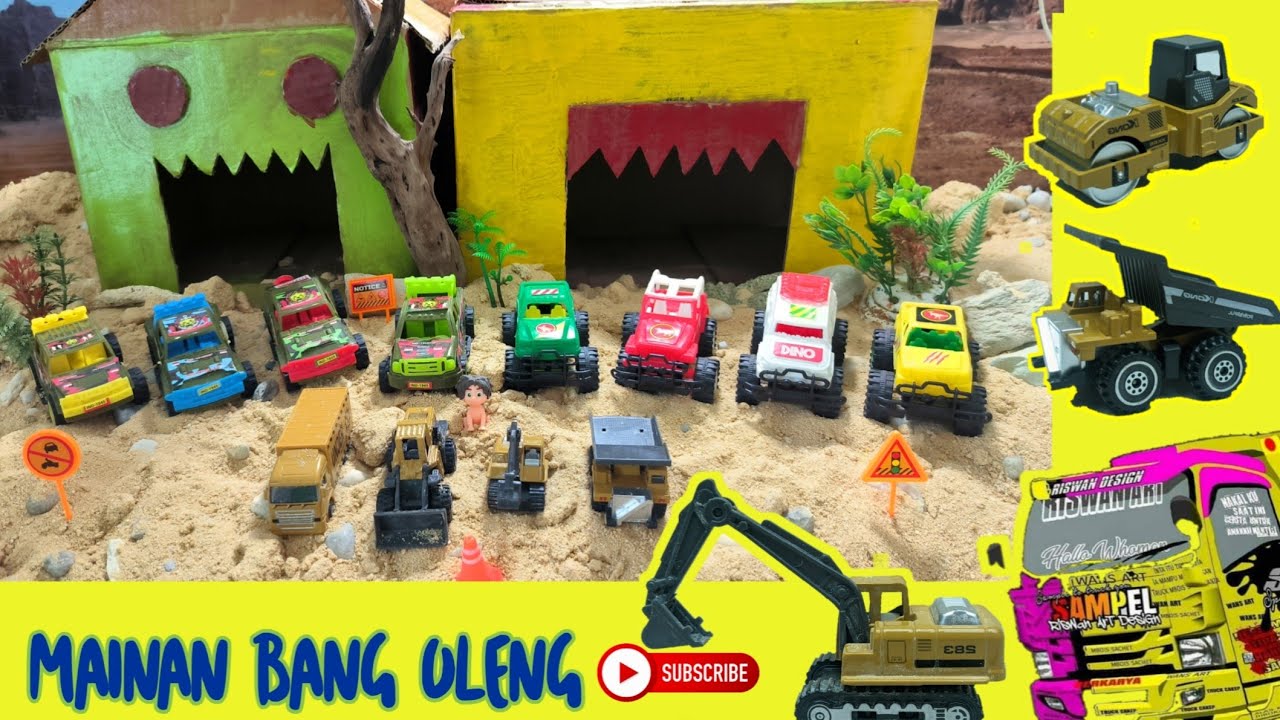 Car Toys⚠️⚠️Truk oleng, Mobil Dino, Mobil Tentara, excavator, dum truk ...