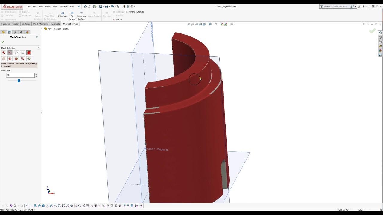 Cross sections - Mesh2Surface for SOLIDWORKS - 3D reverse engineering software - YouTube