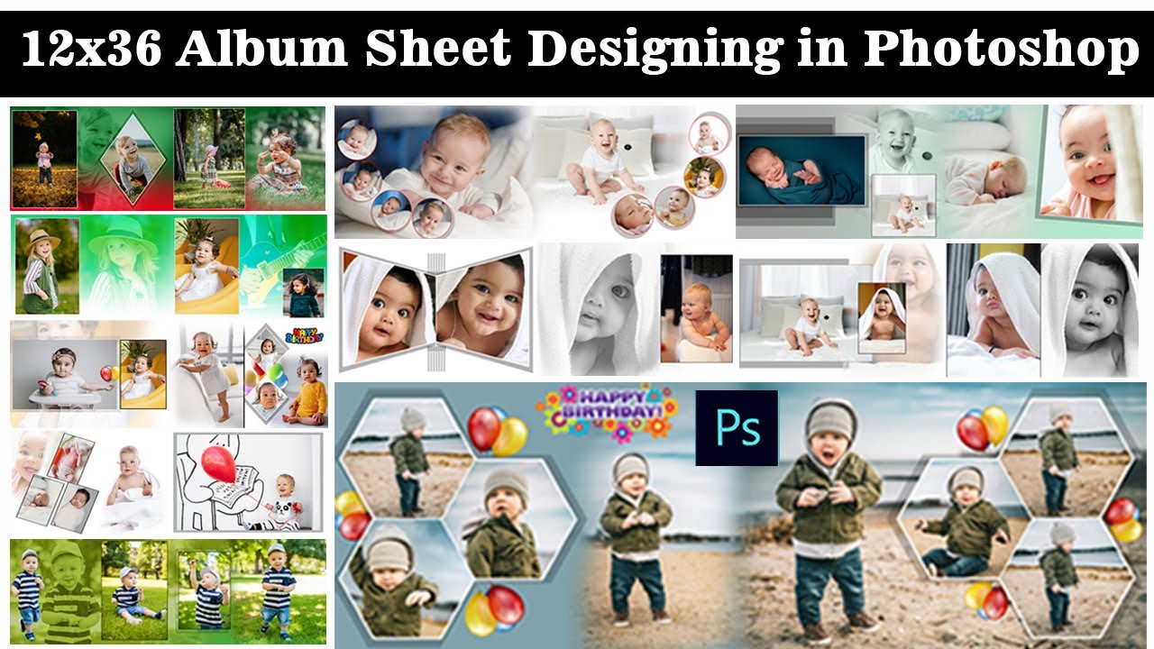 12x36 Album Sheet Designing in Photoshop | Creative Wedding Album ...