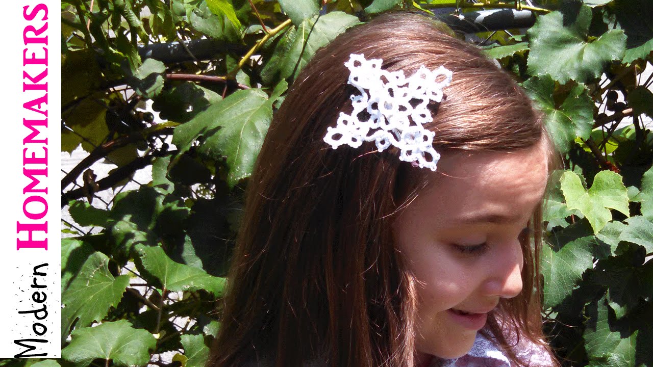 Tatting Instructions For Barrette Part 2 - YouTube