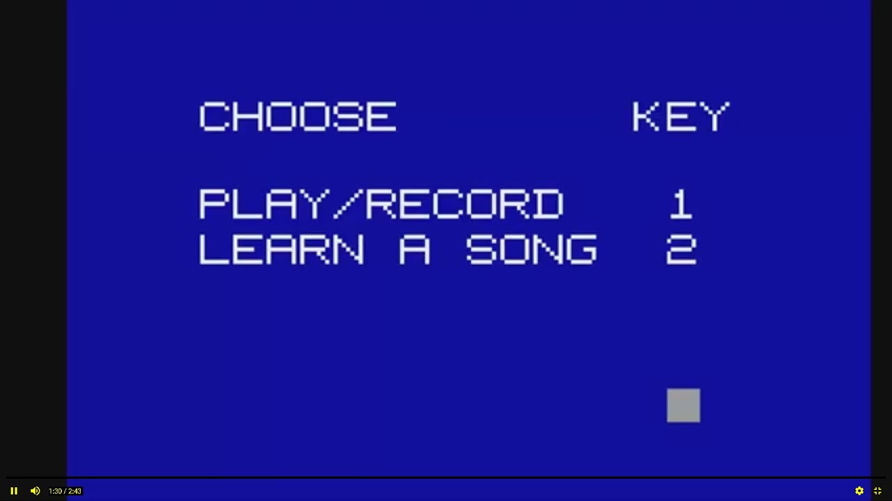 Music Teacher 1 ed01 MAME MESS VIDEOBRAIN FAMILY COMPUTER 1977 VIDEO ...