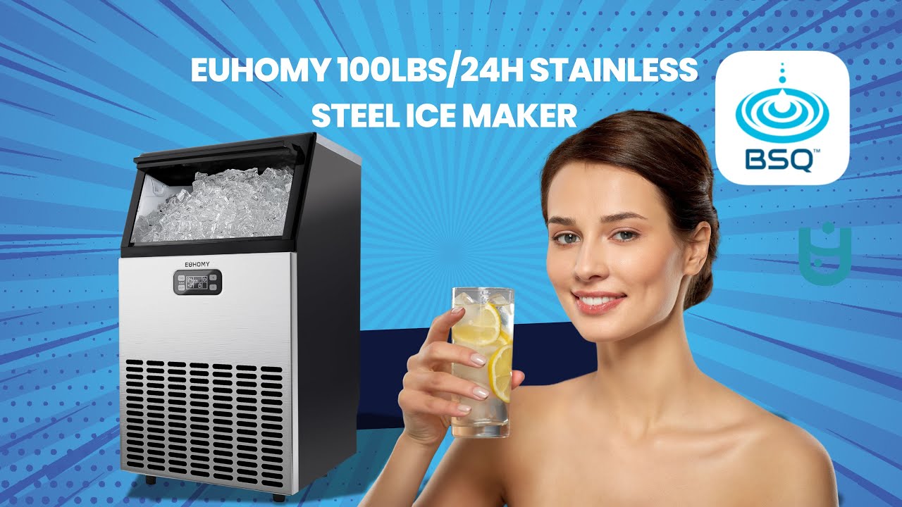 ️ Effortless Ice Production with the Euhomy 100lbs/24h Stainless Steel ...