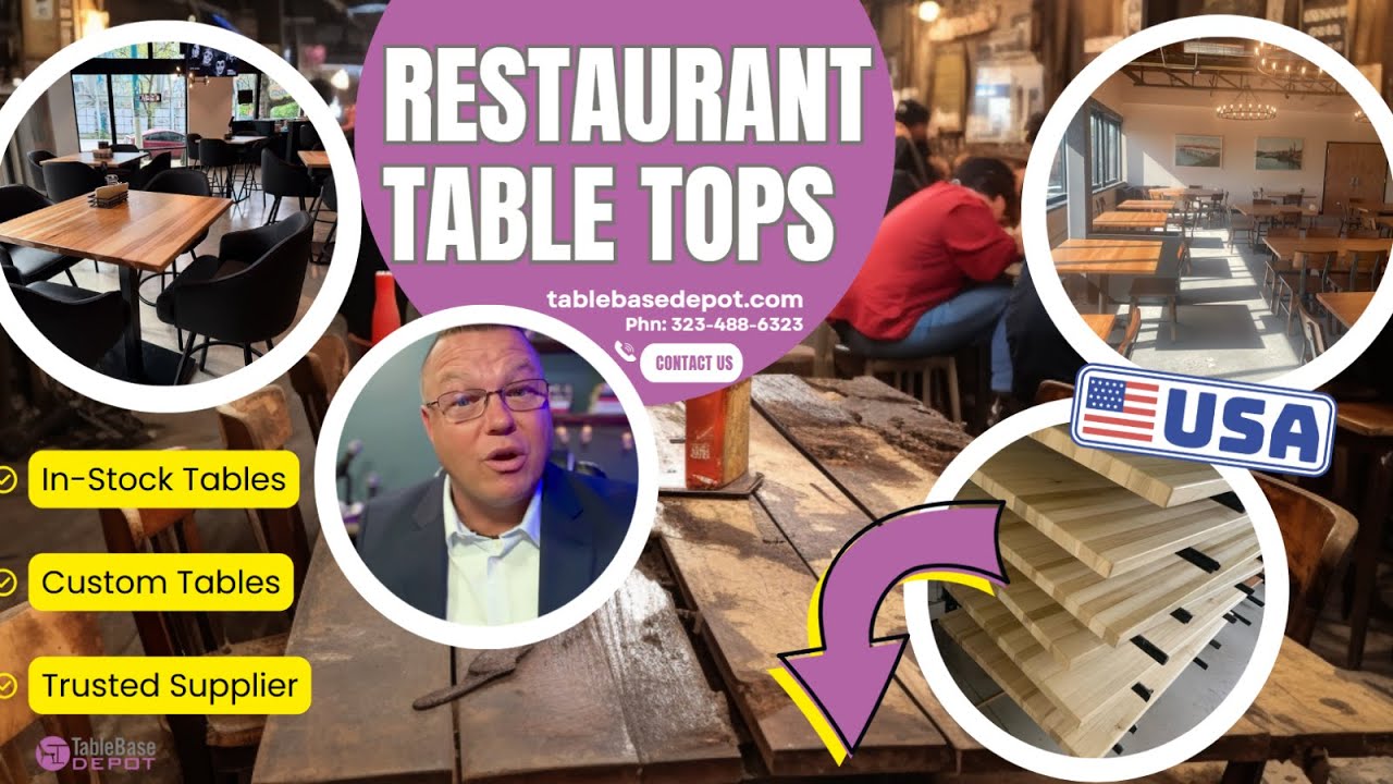 Restaurant Table Tops TableBaseDepot.com - YouTube