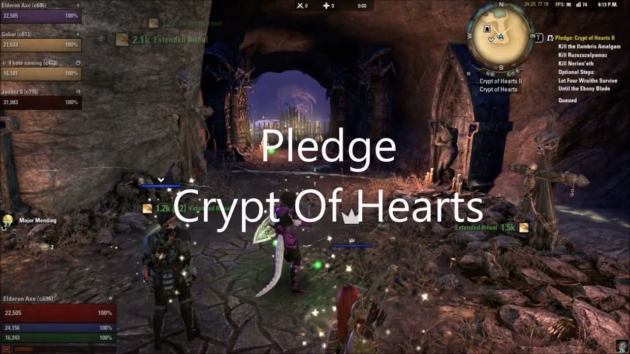 ESO : Pledge - Crypt Of Hearts Dungeon - Elderon Axe - Argonian Templar ...