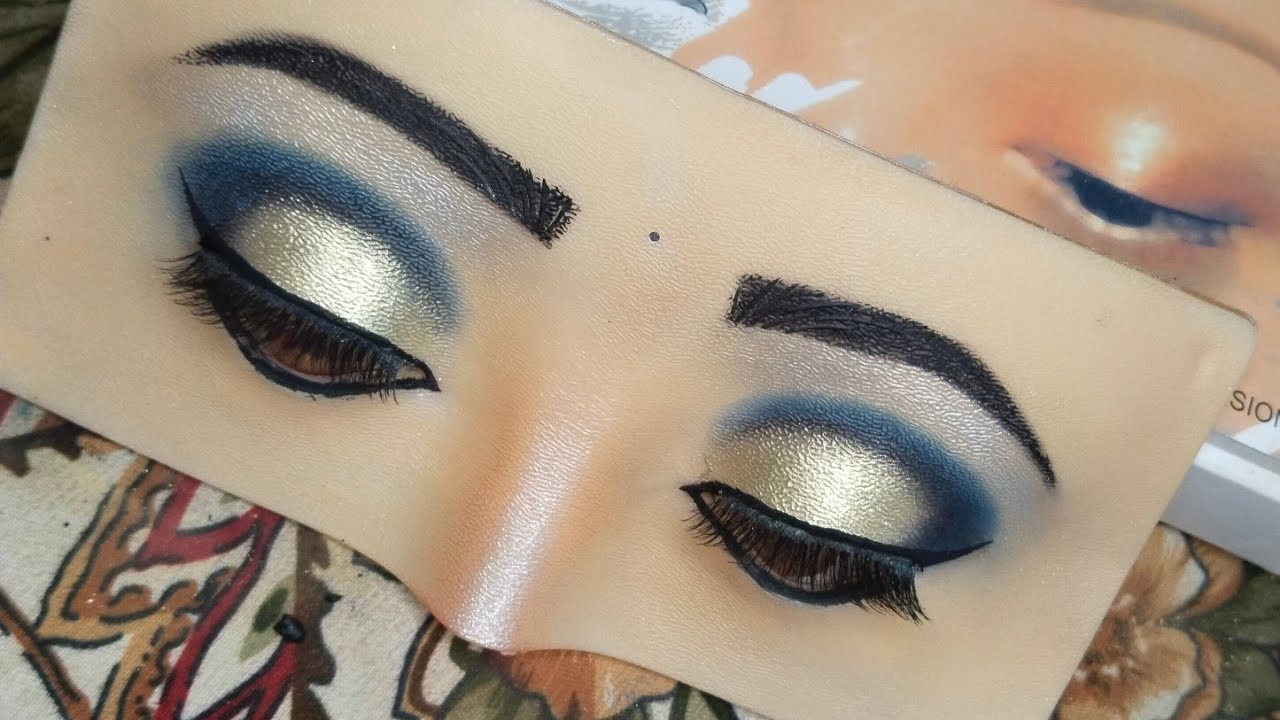 Golden blue glitter eye makeup tutorial|Beauty blueprint|#eyemakeup # ...