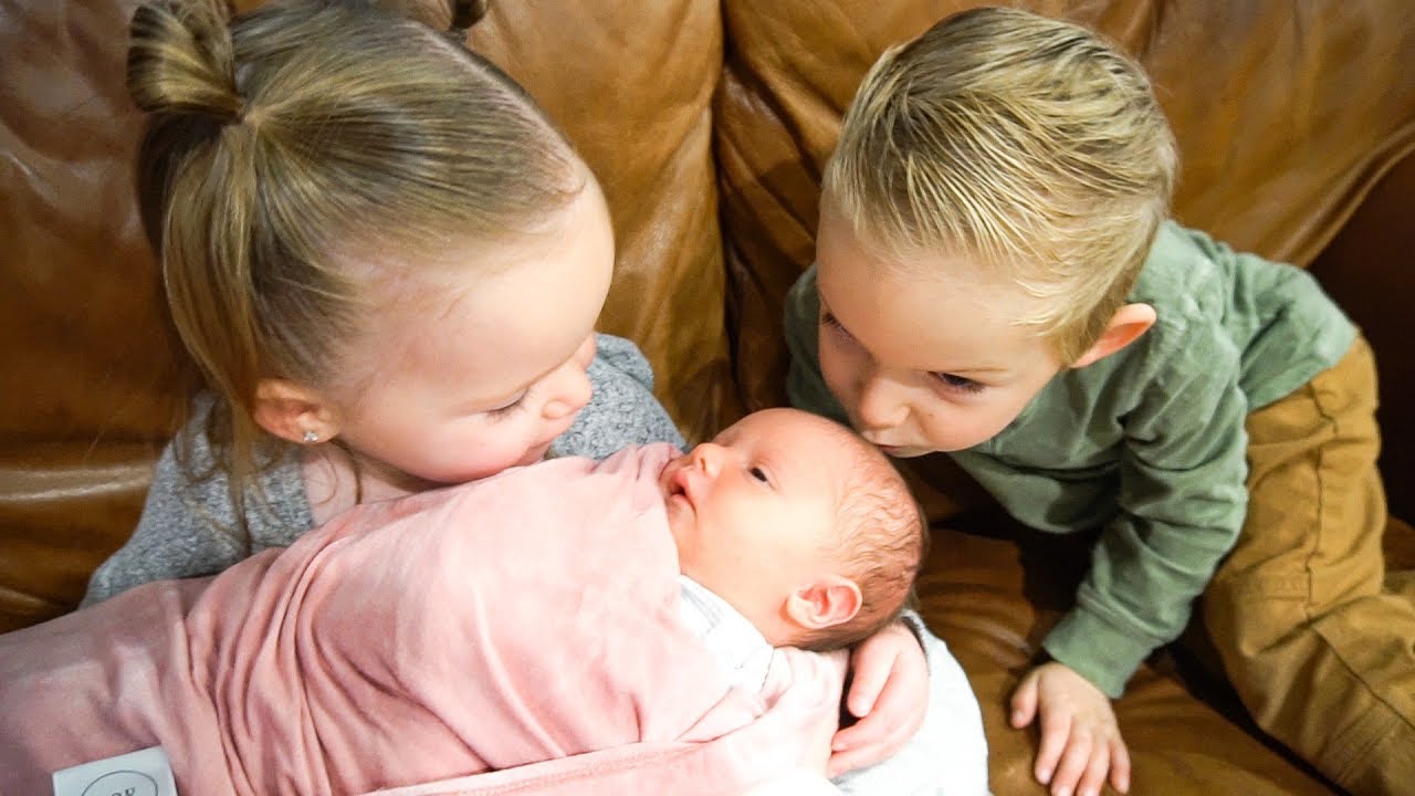 Our Kids Meet Their New Cousin For The First Time - YouTube