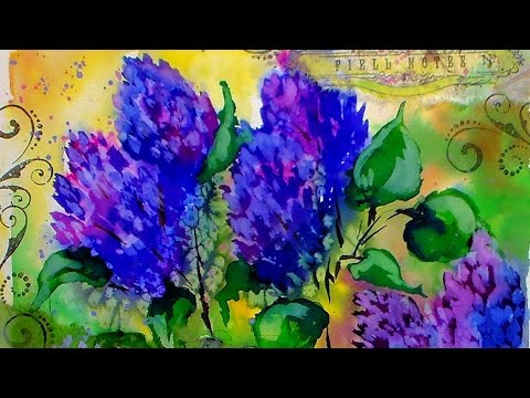 Bold Lilac Painting Tutorial With Radiant Watercolors // Mixed Media ...