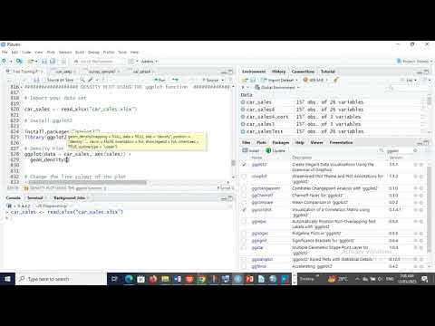 Data Analysis in R Density Function Plot using the ggplot function - YouTube