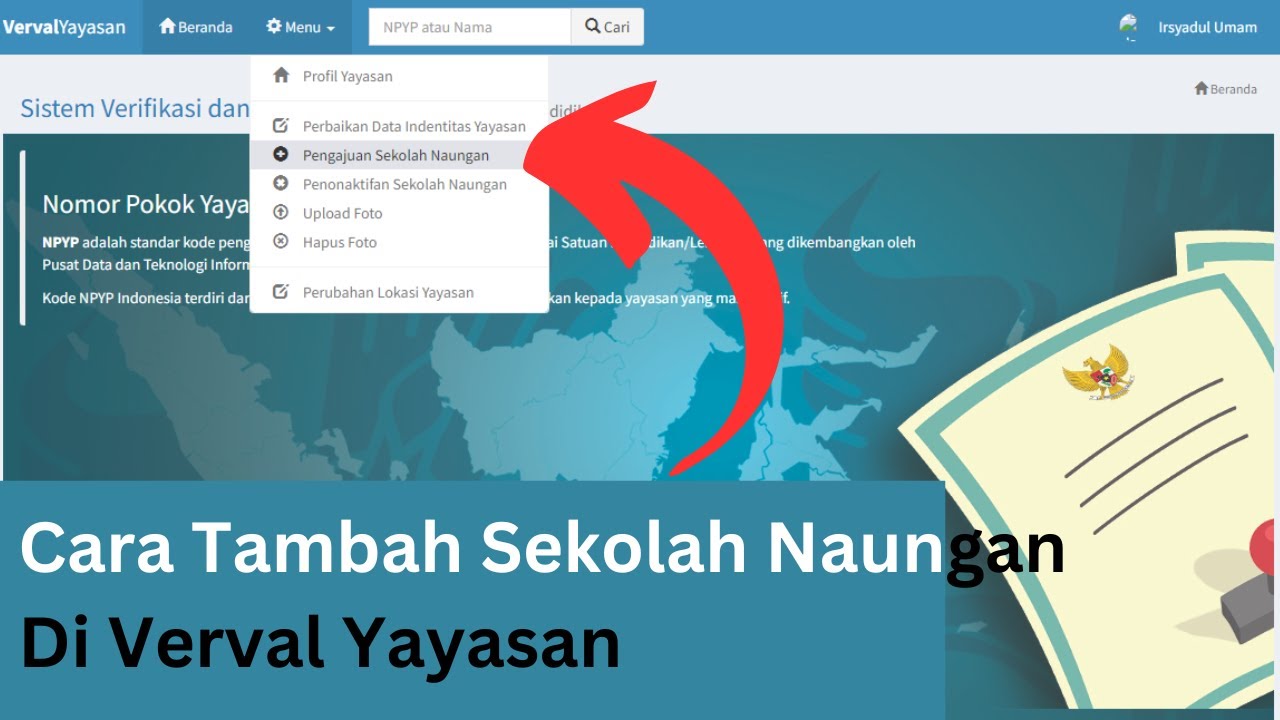 Cara Tambah Sekolah Naungan Di Verval Yayasan - YouTube