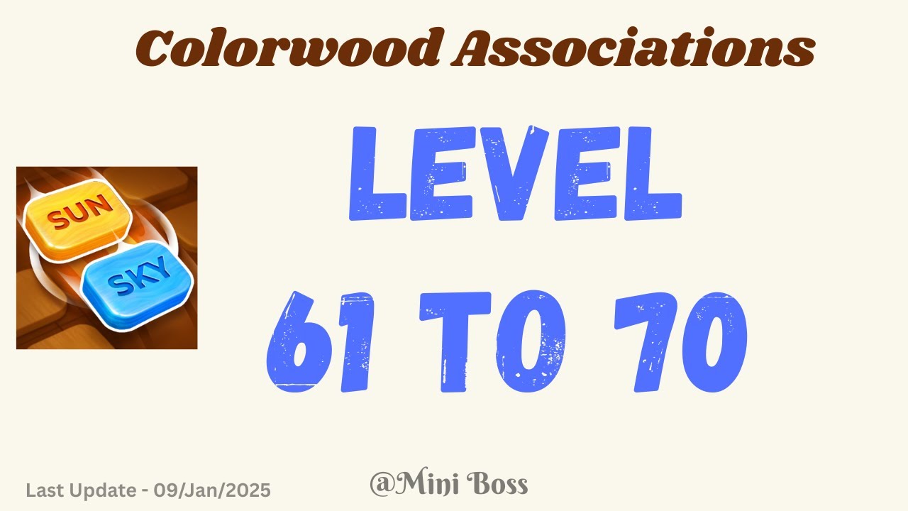 Colorwood Association Level 61 - 70 Answers | Relaxing Word Association ...