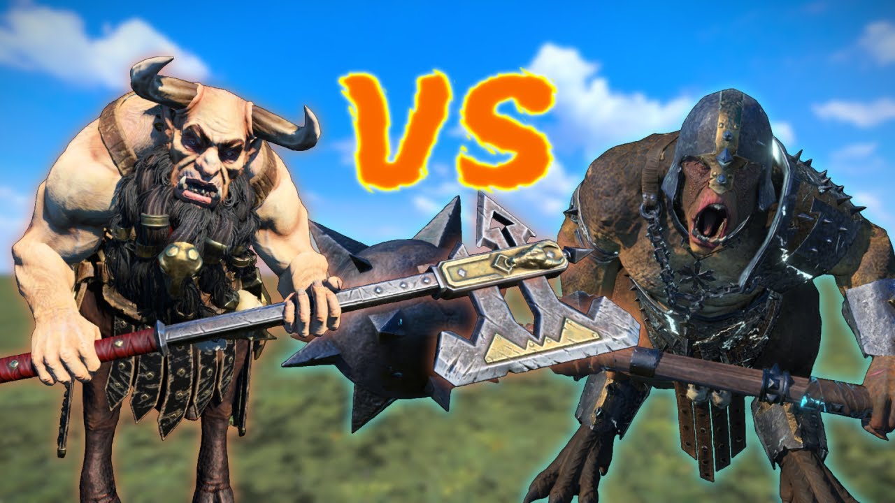 Bull Centaur Renders(GW) Vs Dragon Ogres | Total War: Warhammer 3 - YouTube