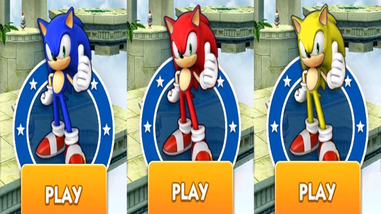 Sonic Dash - SONIC VS RED SONIC VS YELLOW SONIC - YouTube