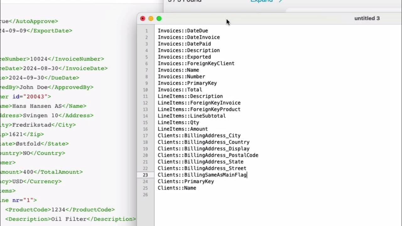 FileMaker XML export invoices to a financial system, edited - YouTube