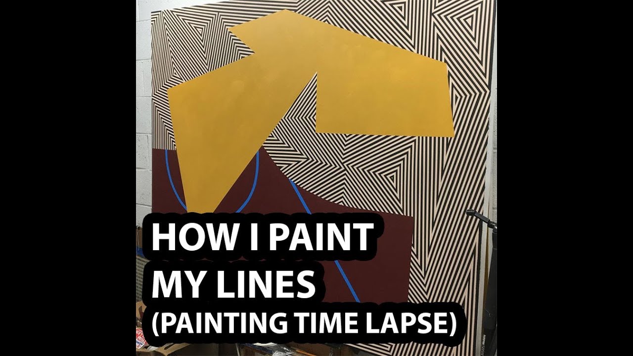 Abstract hard edge painting time lapse. How I paint my hardedge lines ...