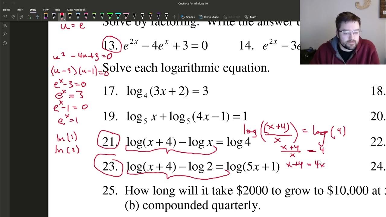HW Help: Solving Exponential and Logarithmic Equations - YouTube