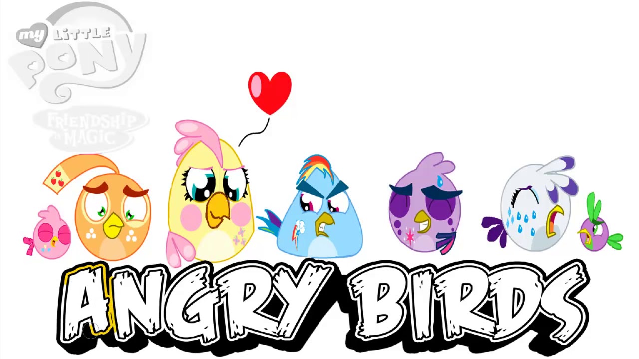 My Little Pony ANGRY BIRDS - Mlp MANE 6 Coloring Book Video For Kids ...