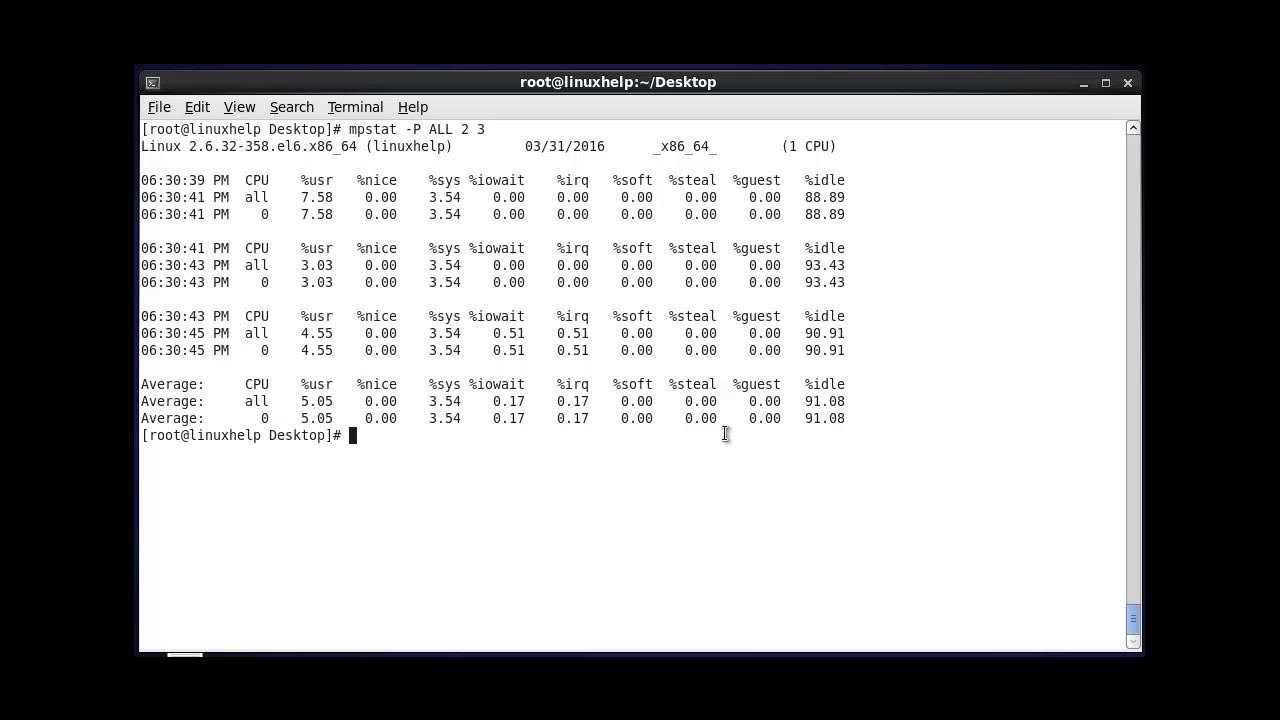 How to Monitor the CPU Utilization using mpstat tool - YouTube