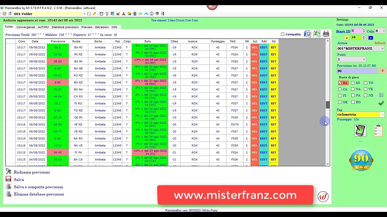 FOLDER modulo 001 di PremiereBox - Database previsioni del lotto - YouTube
