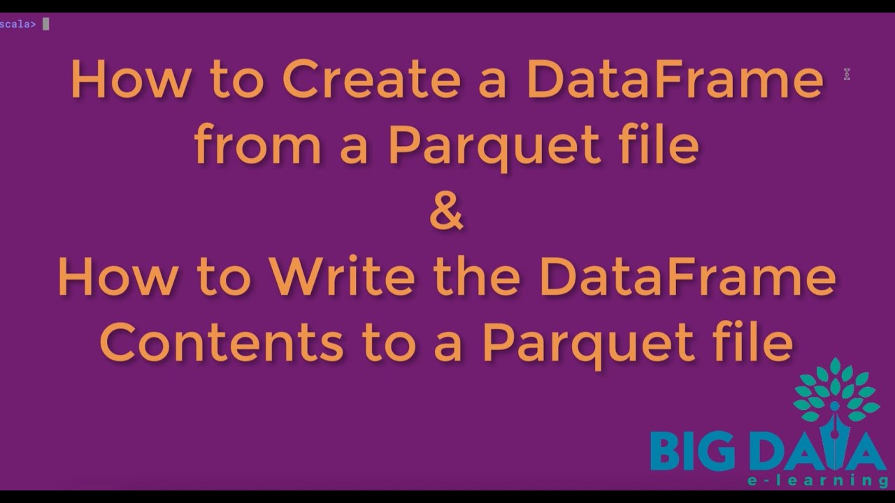 How To Create A Spark Dataframe From Parquet File Youtube