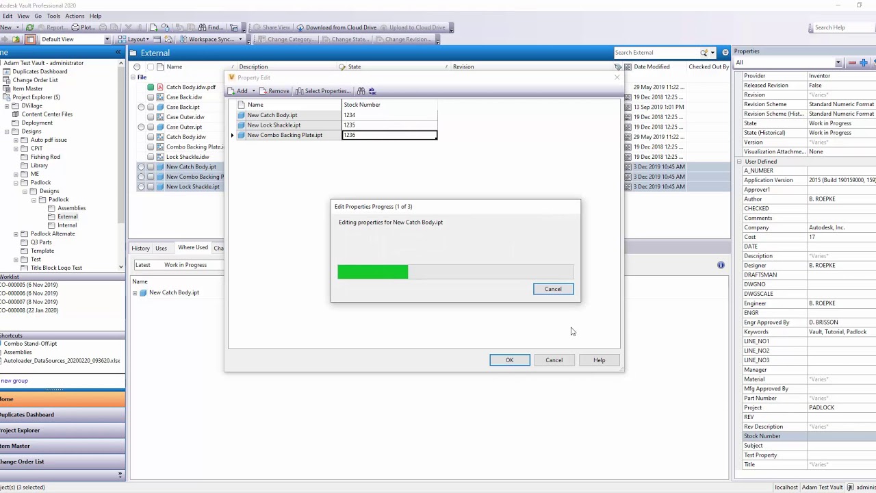 Editing File Properties made easy with Autodesk Vault - YouTube