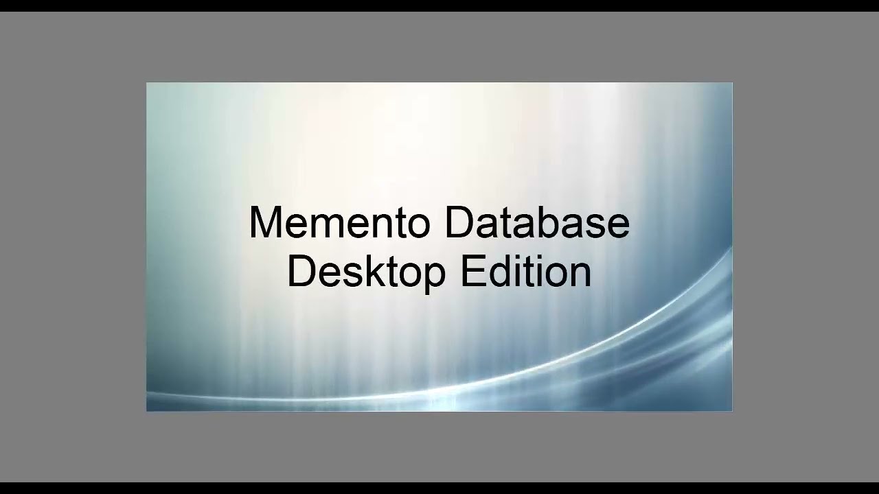 Memento Database Desktop Interface - YouTube