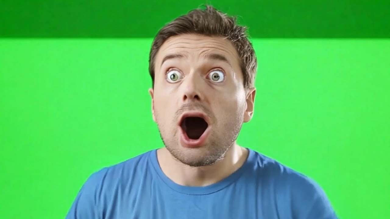 shocking reaction green screen | no copyright stock - YouTube
