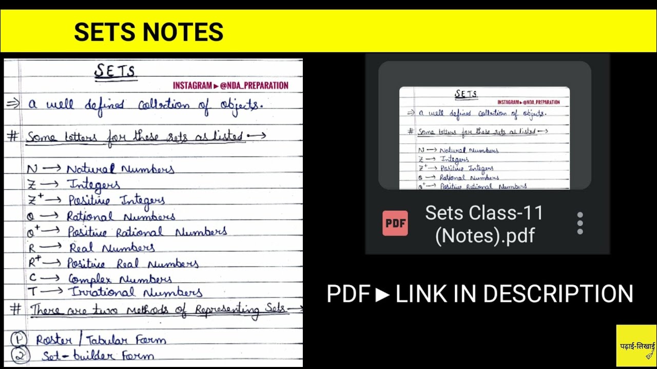 Sets Handwritten Notes - YouTube