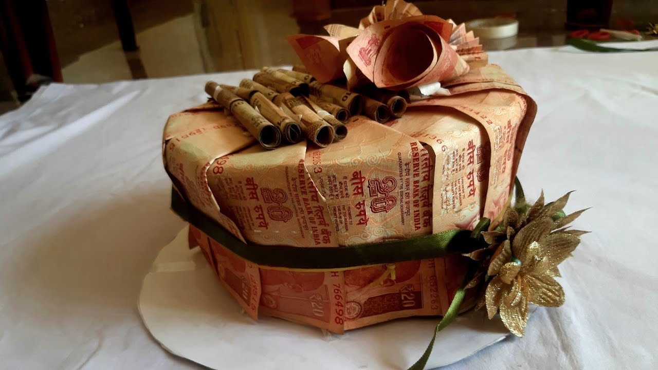 DIY/shadi pe money salami pack kaise kre/wedding shagun/money cake ...