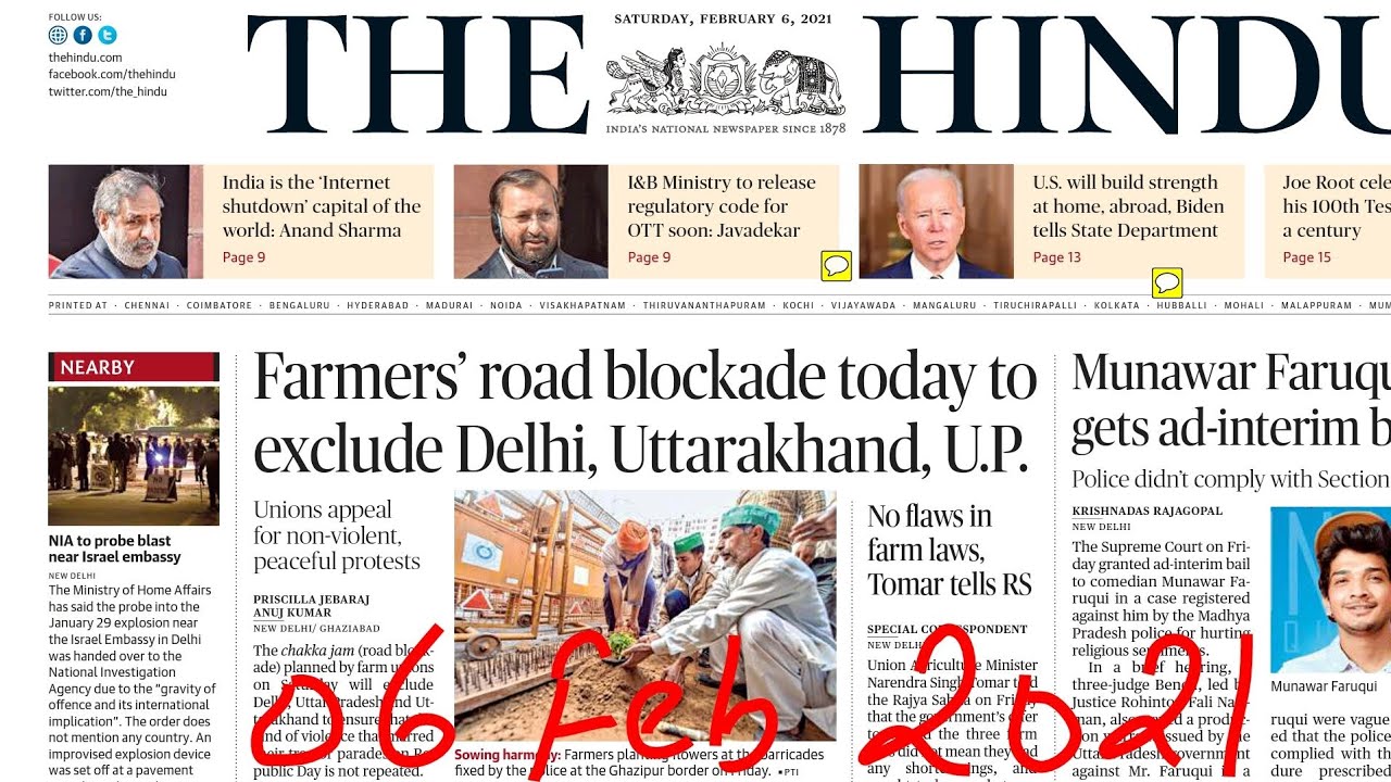 06 February 2021 The hindu Newspaper Analysis - YouTube