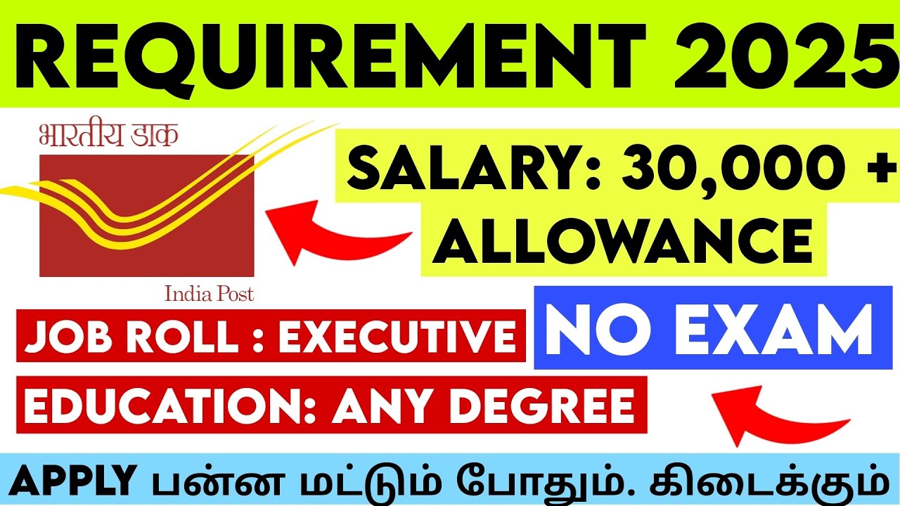 Indian Post office Job Requirement 2025 | Executive | Post office IPPB ...
