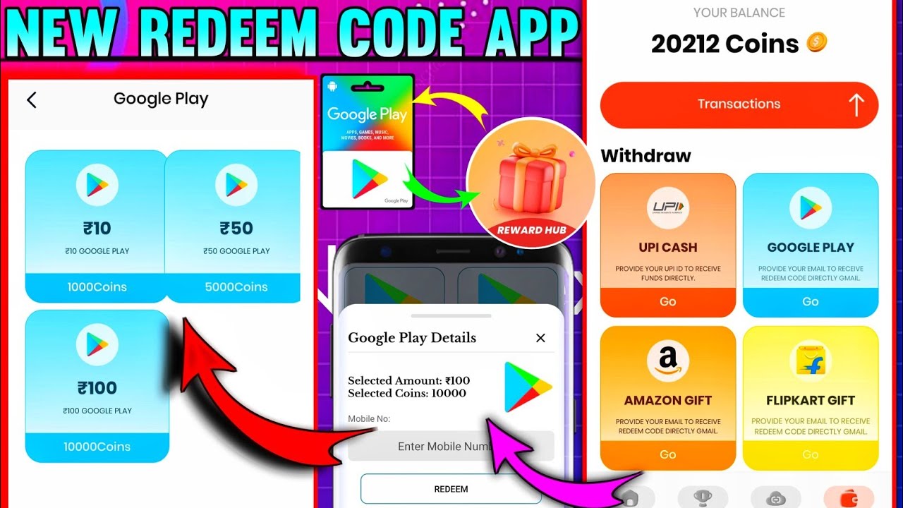 Reward Hub App | Free Redeem Code | How To Get Redeem Code | Google ...