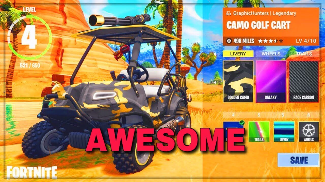 Fortnite Golf Cart (Race Track) AMAZING (Awesome Fortnite Gameplay ...