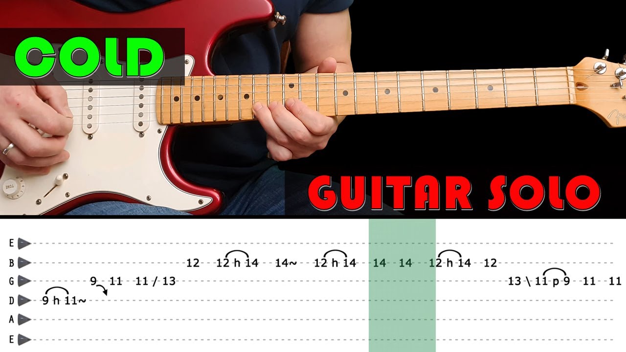 COLD - Guitar lesson - Guitar solo with tabs (fast & slow) - Chris ...