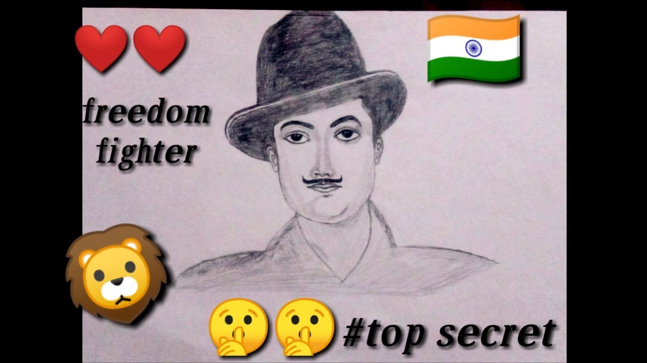 HOW TO DRAW SHAHED BHAGAT SINGH DRAWING - YouTube