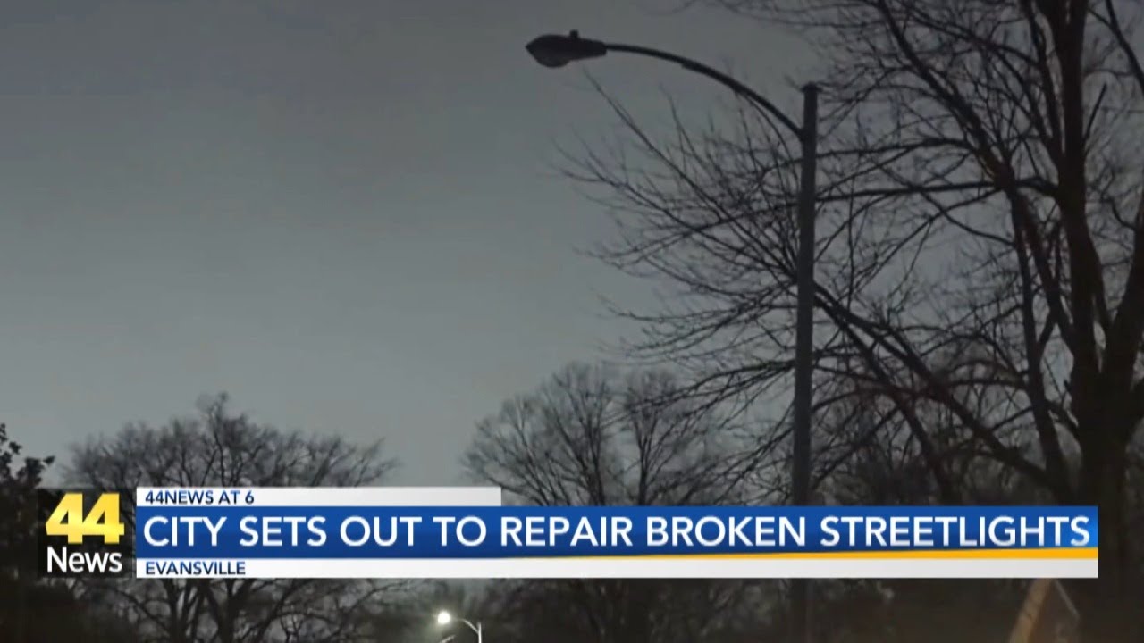 City Engineers aim to repair broken streetlights in Evansville - YouTube