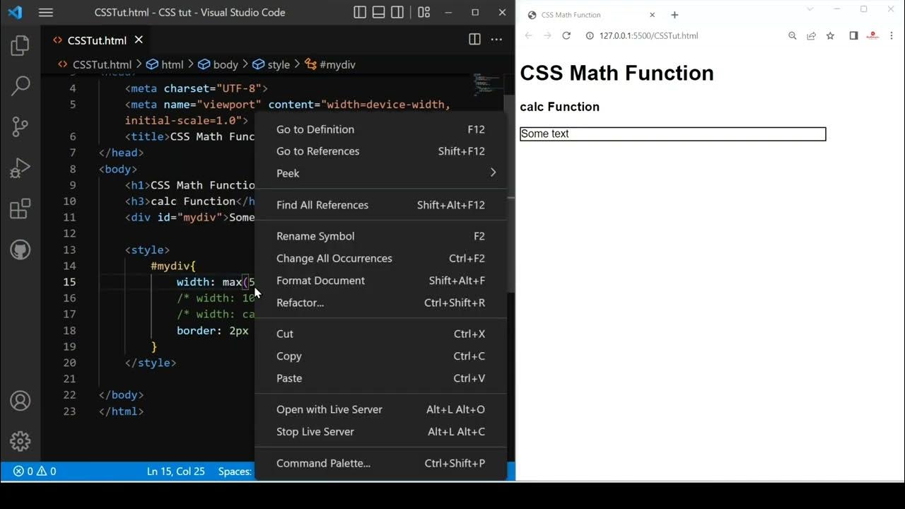 Css Math Function Calc Function Max Function Min Function Css