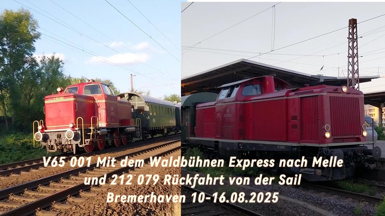 V65 001 Mit dem Waldbühnen Express nach Melle & 212 Rückfahrt von der ...